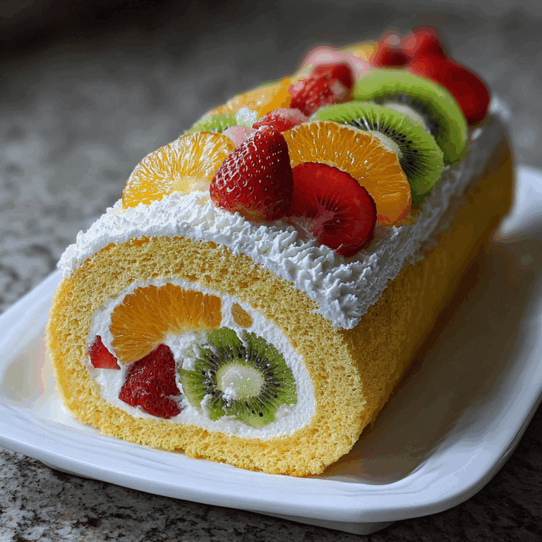 Fresh Fruit Swiss Roll Cake Recipe | Light & Fluffy Dessert Idea