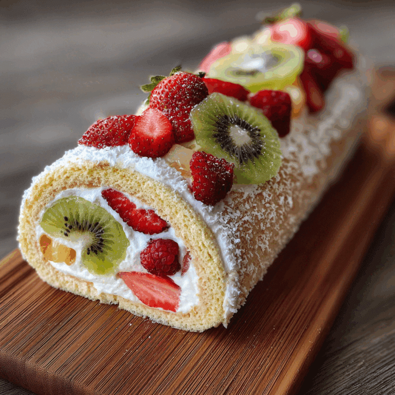 Fresh Fruit Swiss Roll Cake Recipe | Light & Fluffy Dessert Idea