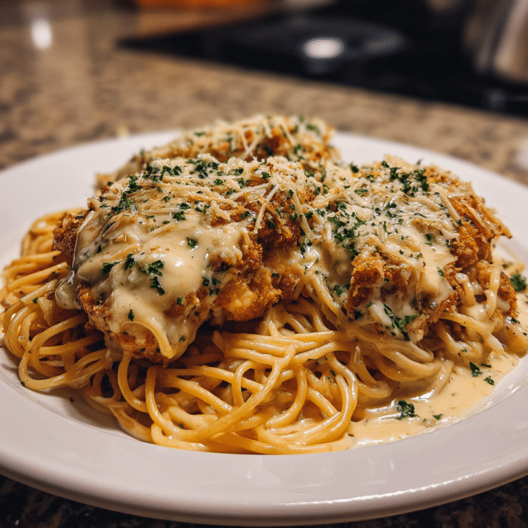 Garlic Parmesan Chicken Spaghetti in Cajun Cream Sauce